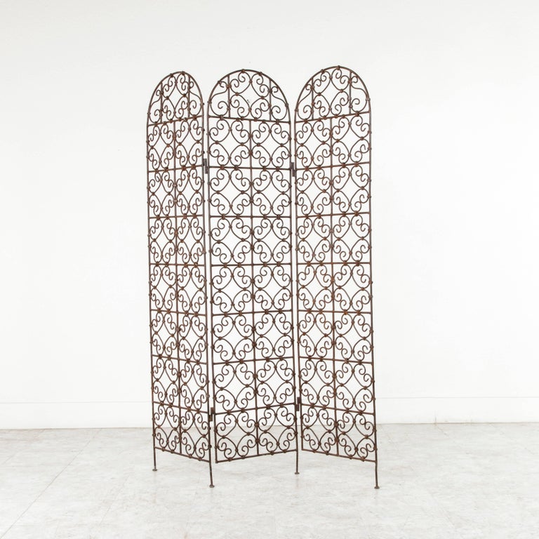 Hand-Forged Moroccan Iron Folding Screen, Room Divider, Garden Screen ...