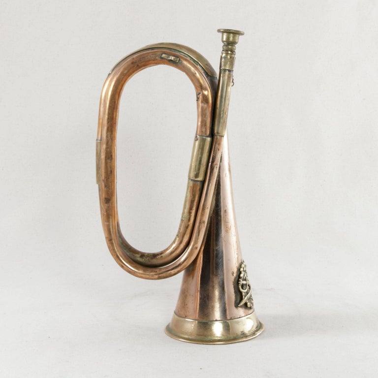 Early 20th Century French Copper and Brass Cavalry Bugle with Bronze ...