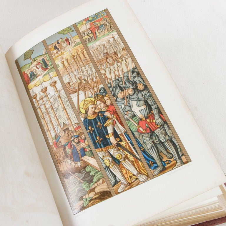 Red Leather Book with Gold Tooling Chronicling the Life of Saint Louis ...
