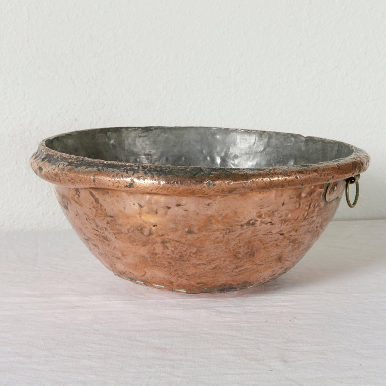 18th Century French Hand-Hammered Copper Mixing Bowl with Iron Ring for ...
