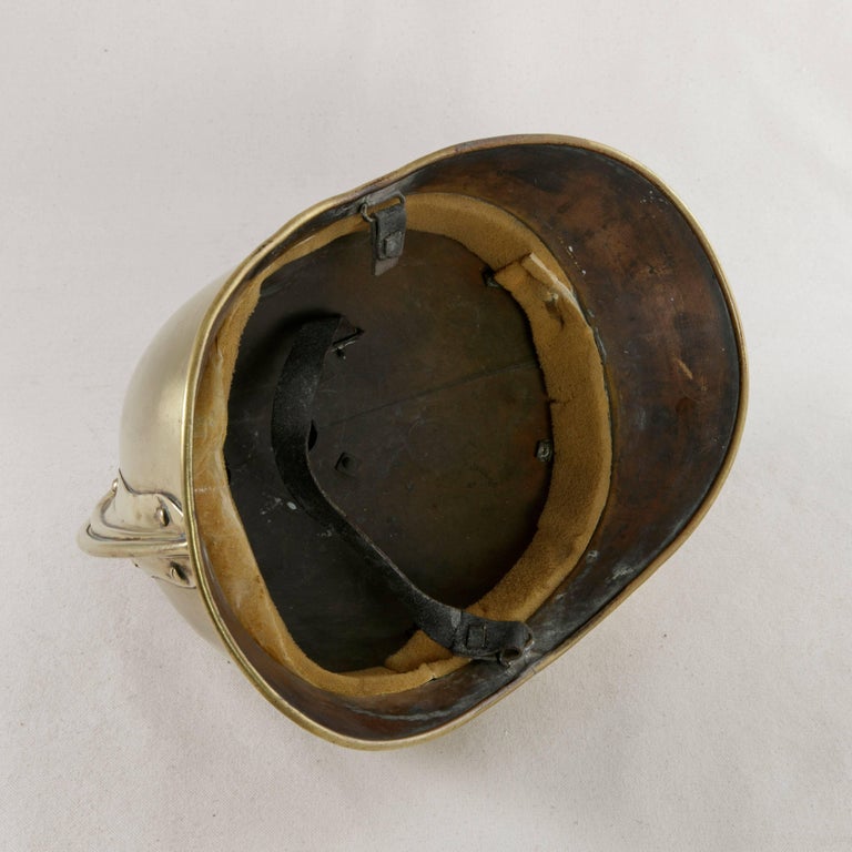 Brass Fireman's Helmet with Original Plaque of Origin in France, circa ...