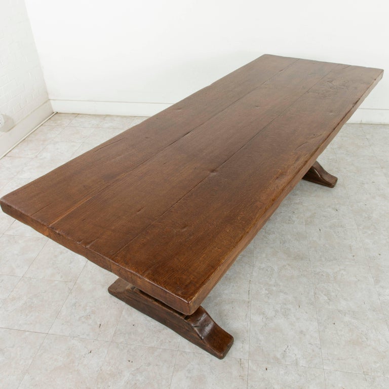 French Oak Monastery Table or Dining Table from Normandy, Thick Top ...
