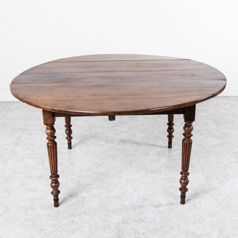 Period Louis Philippe Solid Walnut Round Dining Table with Turned ...