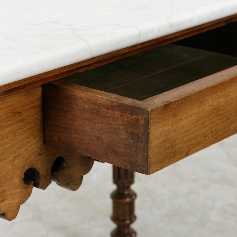 Antique Marble-Top Pastry Table with Bronze Display Shelves from Paris ...