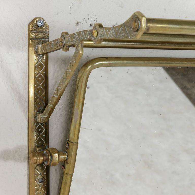 Early 20th Century Art Deco Brass Train Rack with Four Hooks and Swivel ...