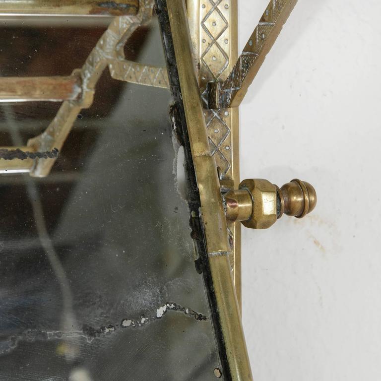 Early 20th Century Art Deco Brass Train Rack with Four Hooks and Swivel ...