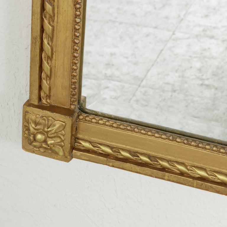19th Century French Louis XVI Style Giltwood Mirror with Ribbon and Bow ...