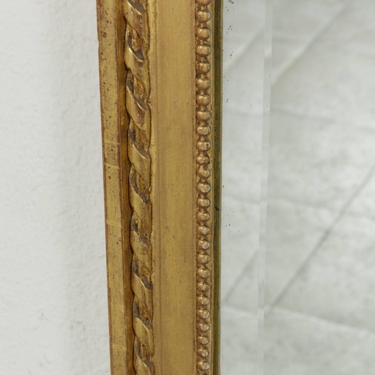 19th Century French Louis XVI Style Giltwood Mirror with Ribbon and Bow ...