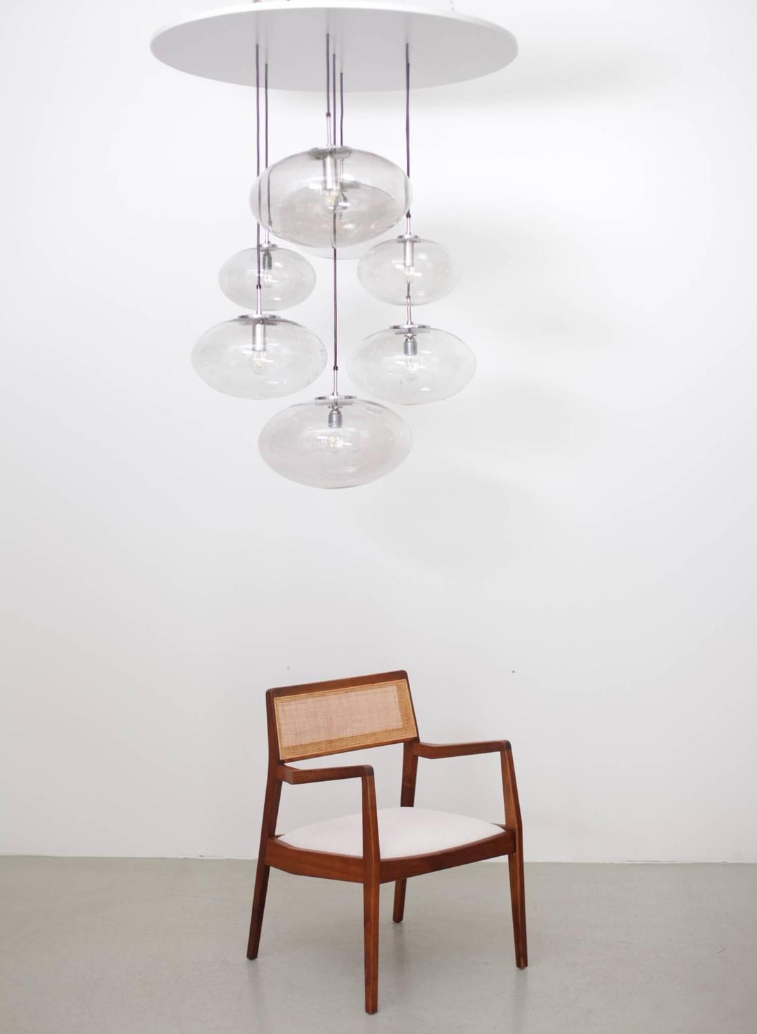 Extraordinary Huge Glass Globe Cascade Chandelier by Glashütte Limburg ...