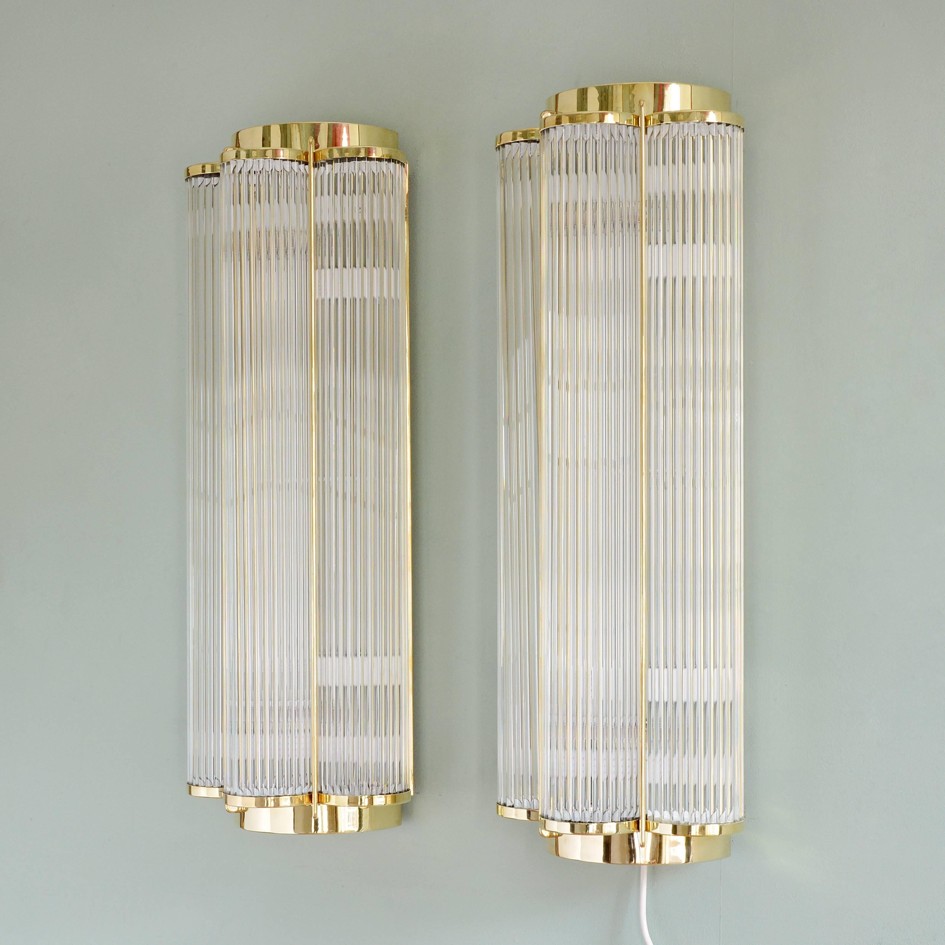 LASSCO Art Deco Style Brass Wall Lights at 1stDibs | art deco brass ...