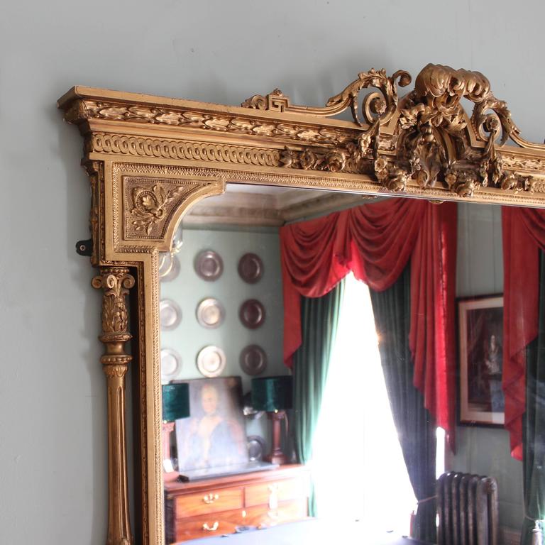 Mid-Victorian Giltwood Overmantle Mirror at 1stDibs