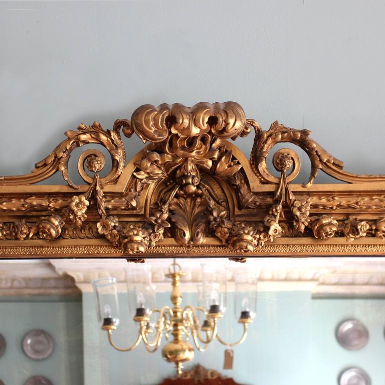 Mid-Victorian Giltwood Overmantle Mirror at 1stDibs