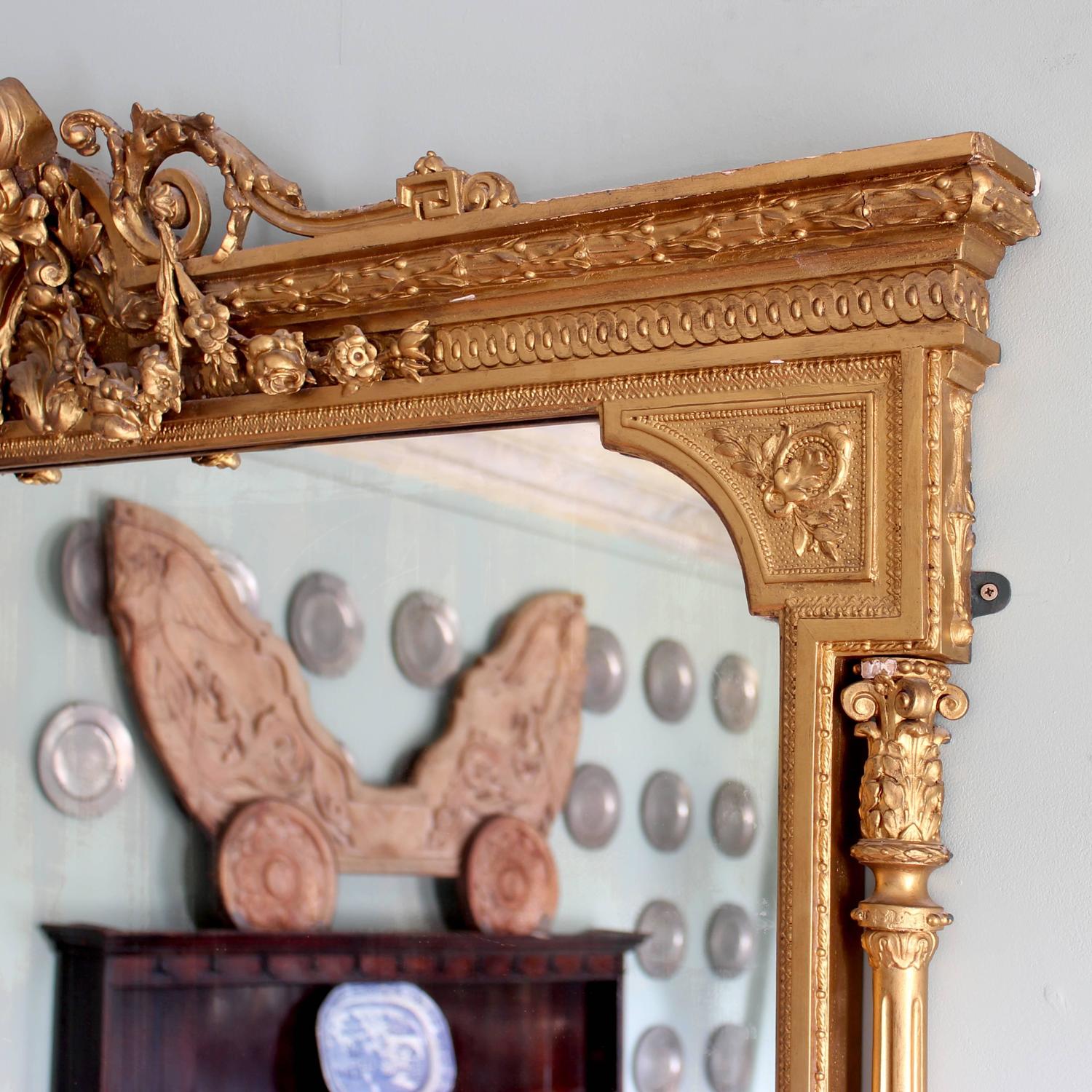 Mid-Victorian Giltwood Overmantle Mirror For Sale at 1stdibs