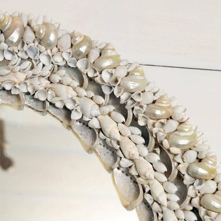 Shell-Covered Oval Mirror at 1stDibs