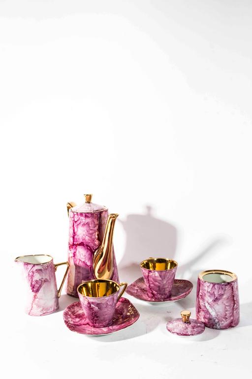 Vintage European Watercolor Finish Tea Service at 1stDibs