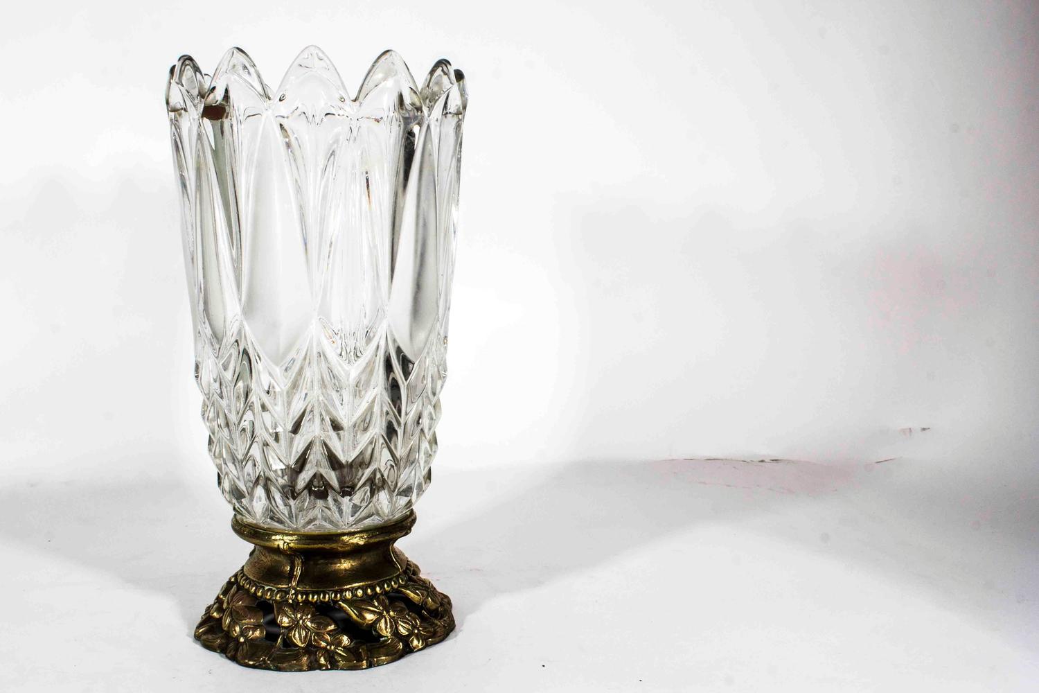 Vintage French Cut Crystal Vase at 1stdibs