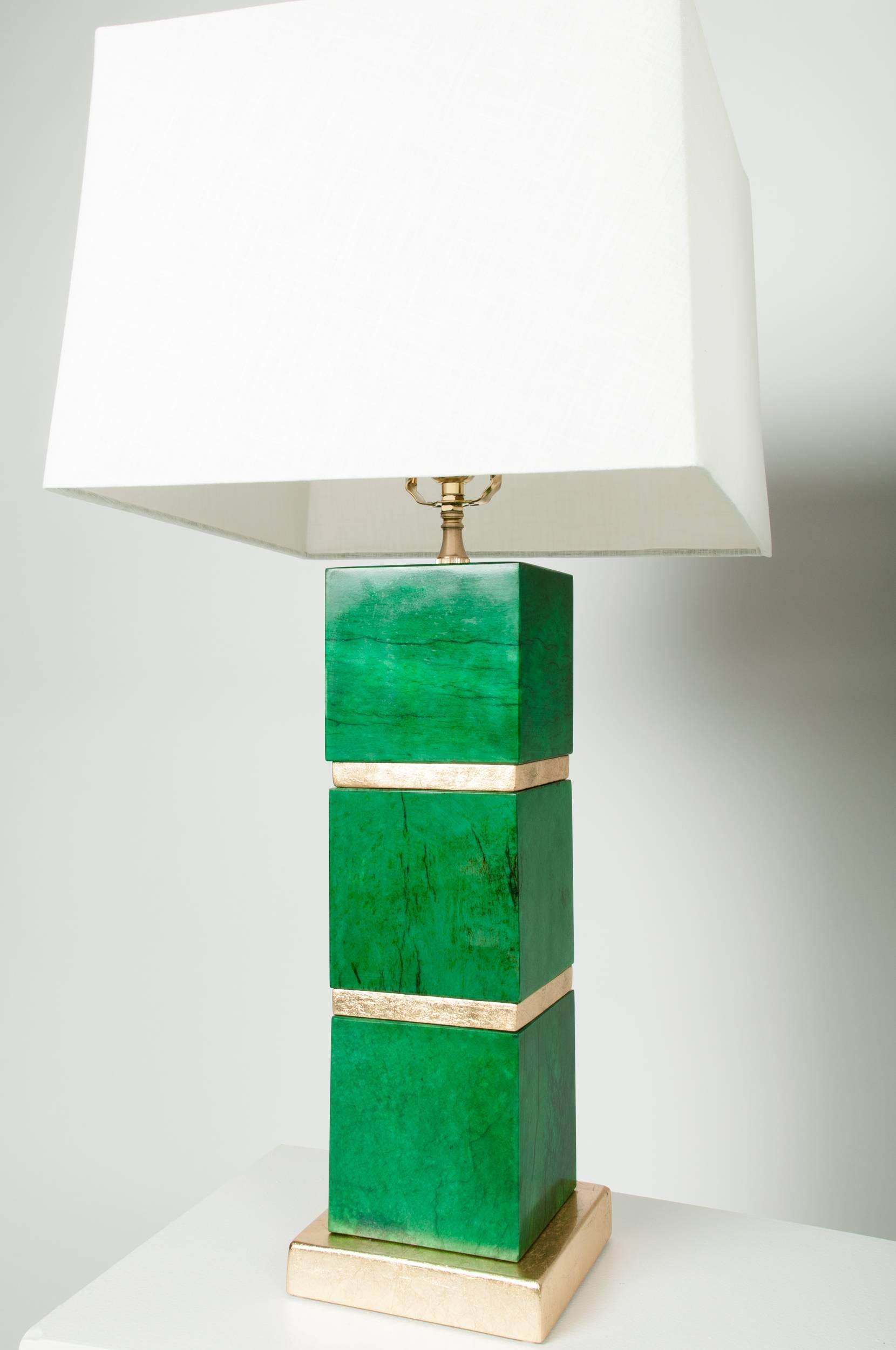 Pair of Very Heavy Green Jade Lamp at 1stDibs