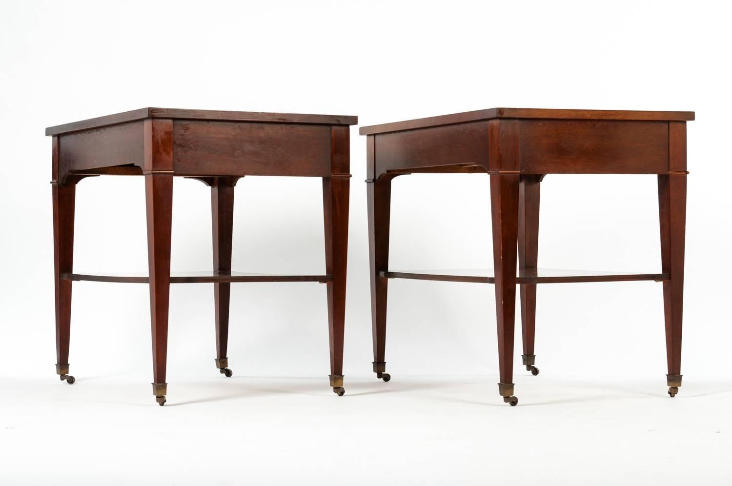 Vintage Pair of Side / End Tables with Leather Top at 1stDibs | vintage ...