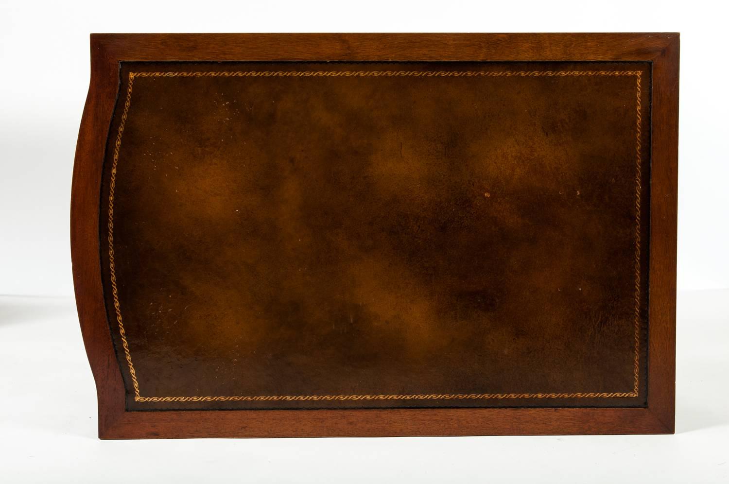 Vintage Pair of Side / End Tables with Leather Top at 1stDibs | vintage ...