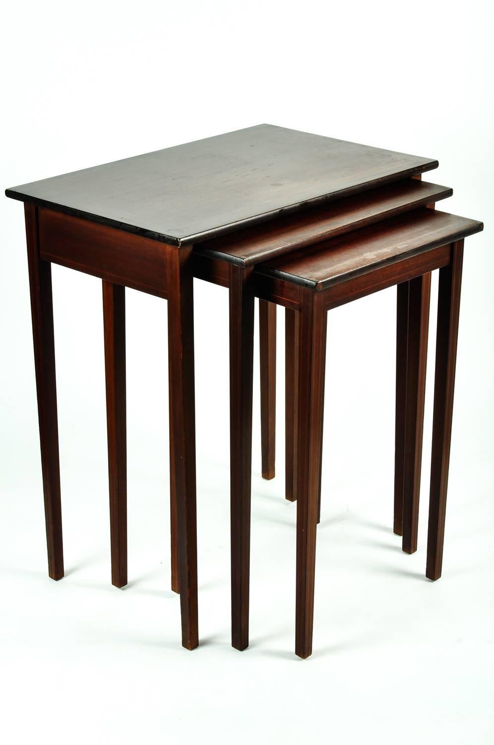 Vintage Mahogany Nesting Tables at 1stDibs | vintage nesting tables, antique mahogany nesting ...