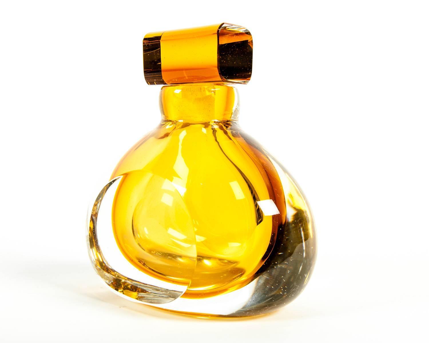 Vintage Amber Crystal Decorative Perfume Bottle at 1stdibs