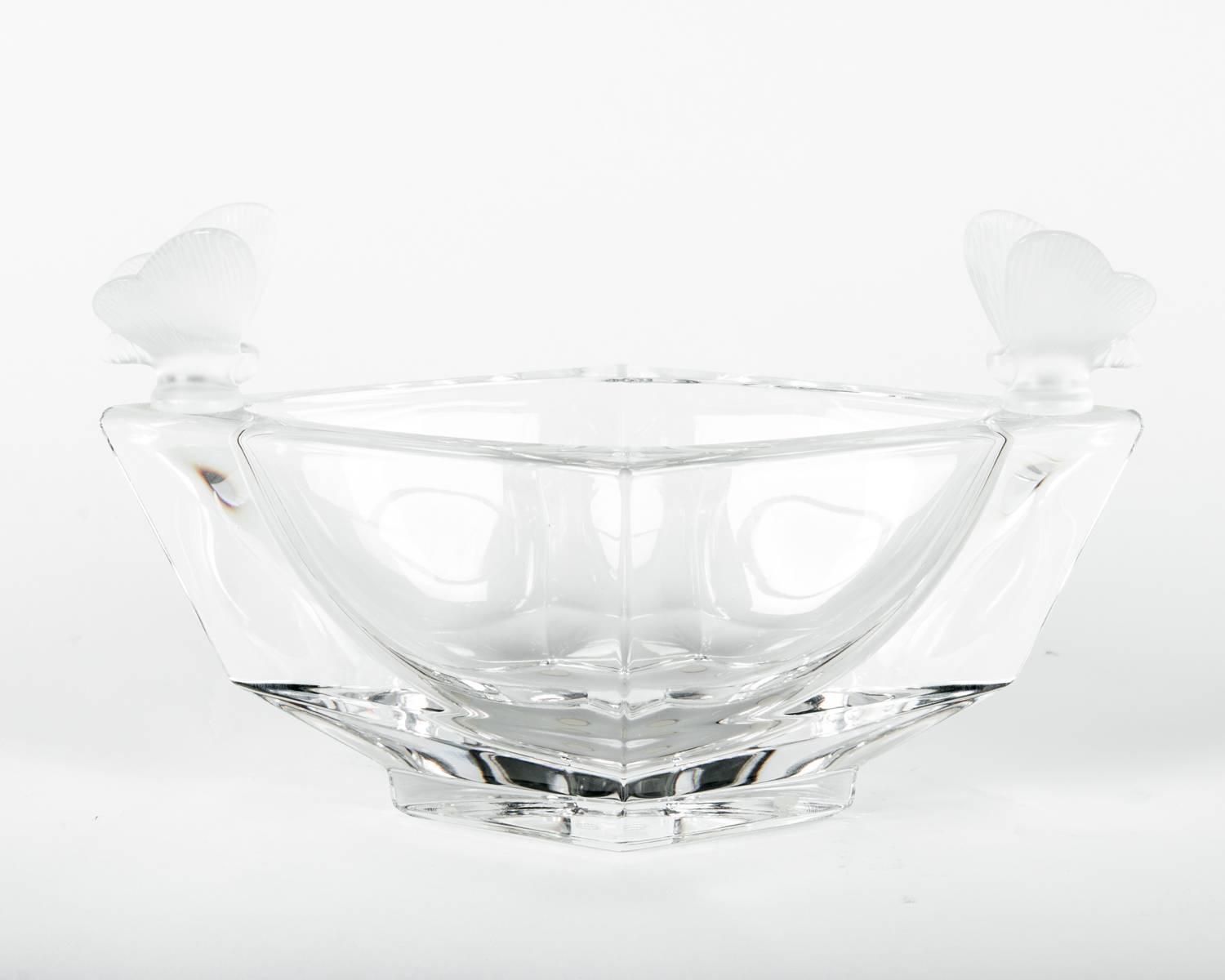 Vintage Cristal de Sèvres Glass Bowl, France, 1920 with Butterflies For ...