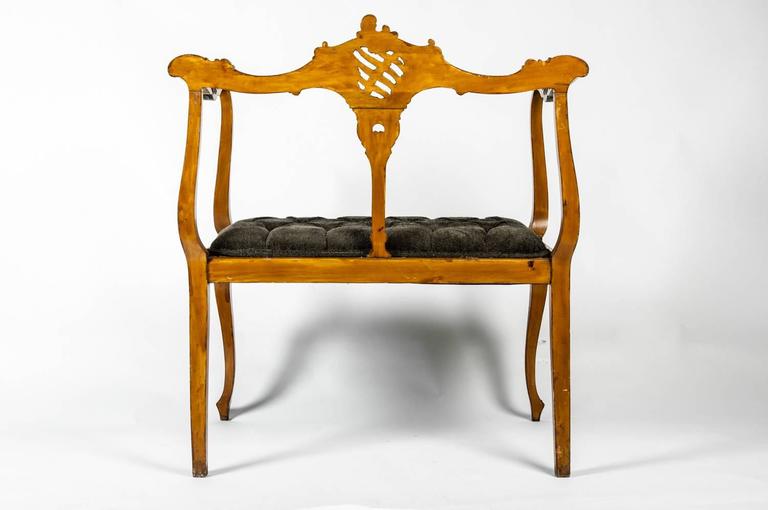 Antique French Entry Bench For Sale at 1stDibs