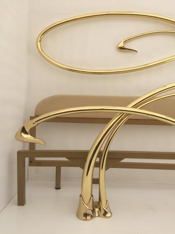 Swan Motif Art Nouveau Style Brass King-Size Bed at 1stDibs | swan ...