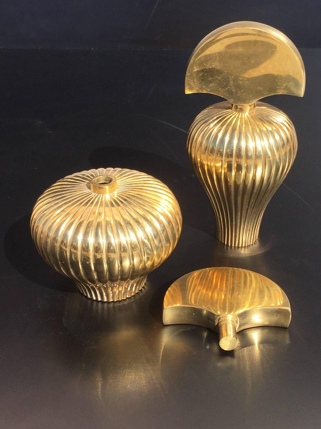 Pair of Brass Decorative Perfume Bottles at 1stdibs