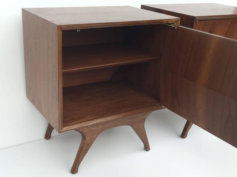 Albert Parvin Sculptural Diamond Front Nightstands for American of ...