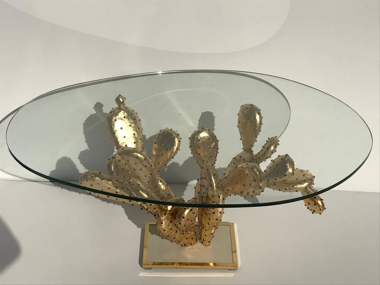 Gilt Brass Cactus Coffee Table "Amalfi" by Alain Chervet at 1stDibs ...