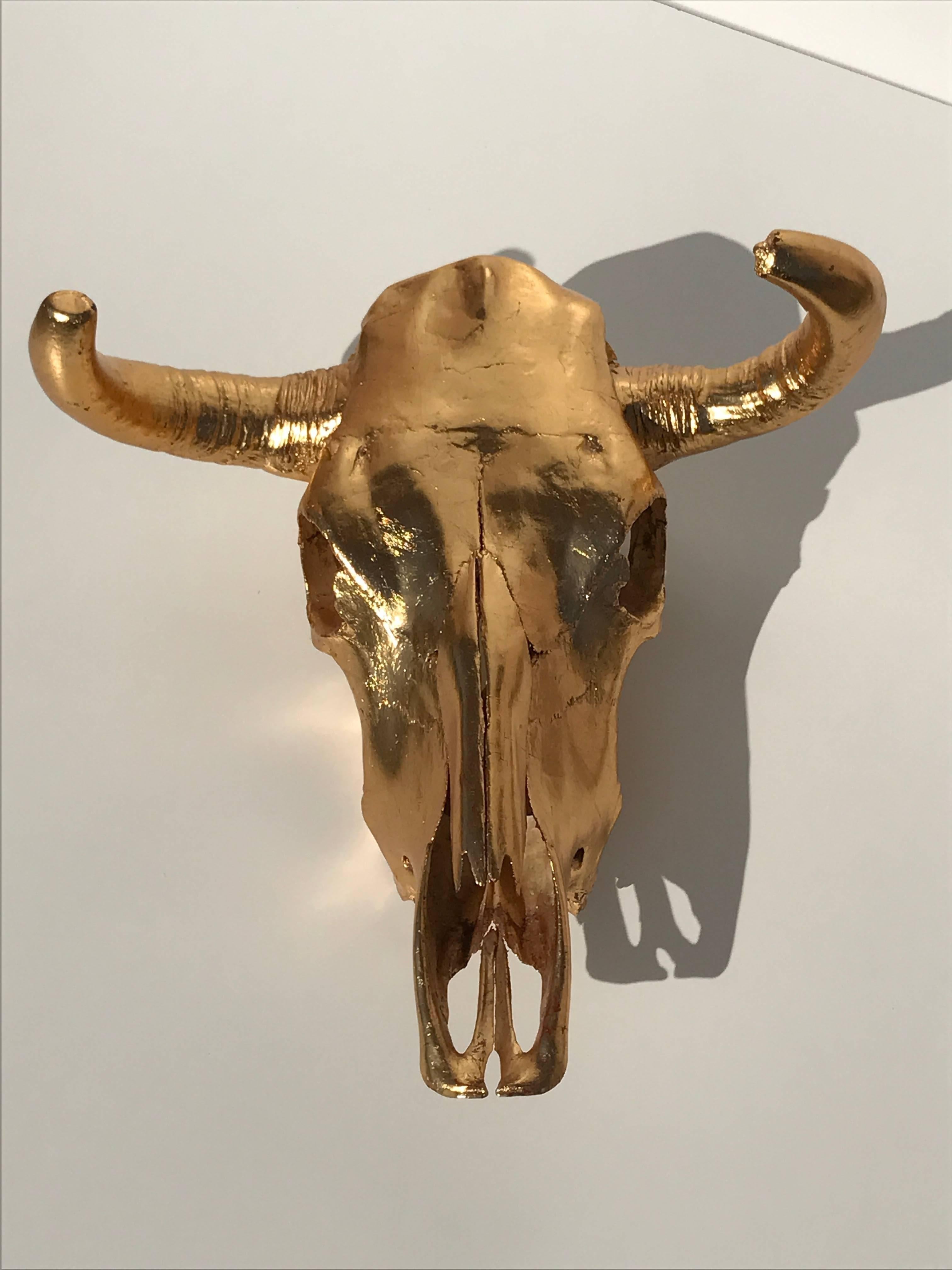 23-Karat Gold Leafed Real Cow Skull at 1stDibs | real bull skull, cow ...