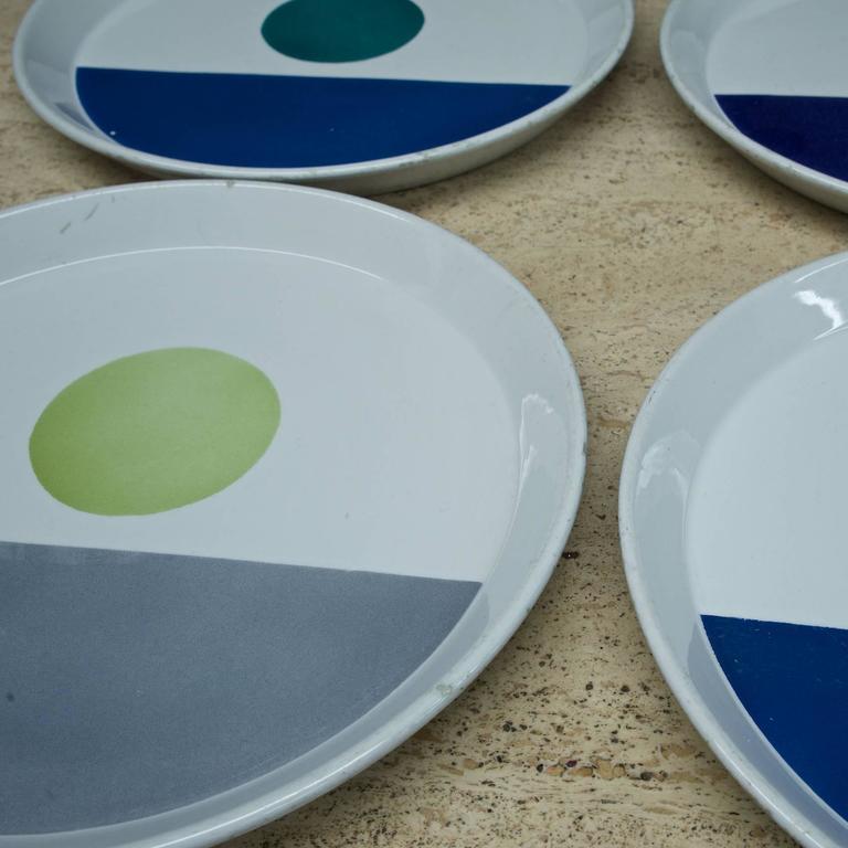Set Four 1960s Polychromatic Fantasia Italiana Plates Gio Ponti Italy ...