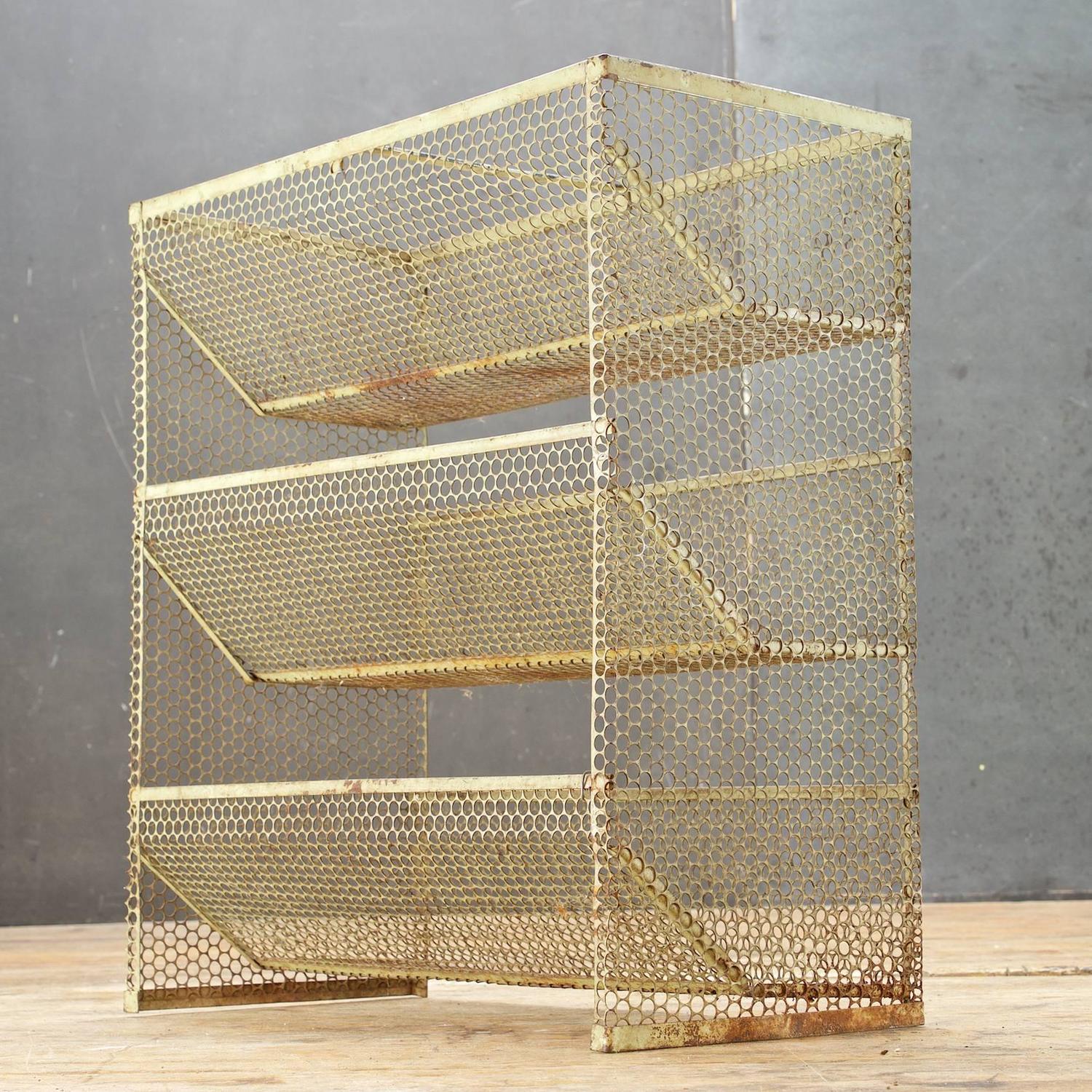 Prouve style Industrial Perforated Metal Display Shelf at 1stdibs