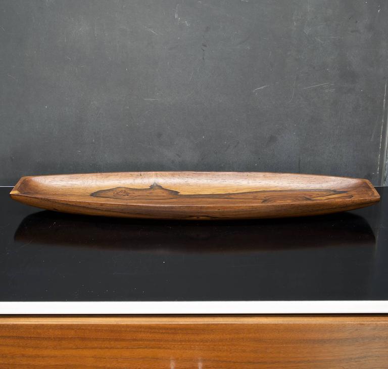 1960s Jean Gillon Brazilian Rosewood Canoe Bowl Centerpiece at 1stDibs