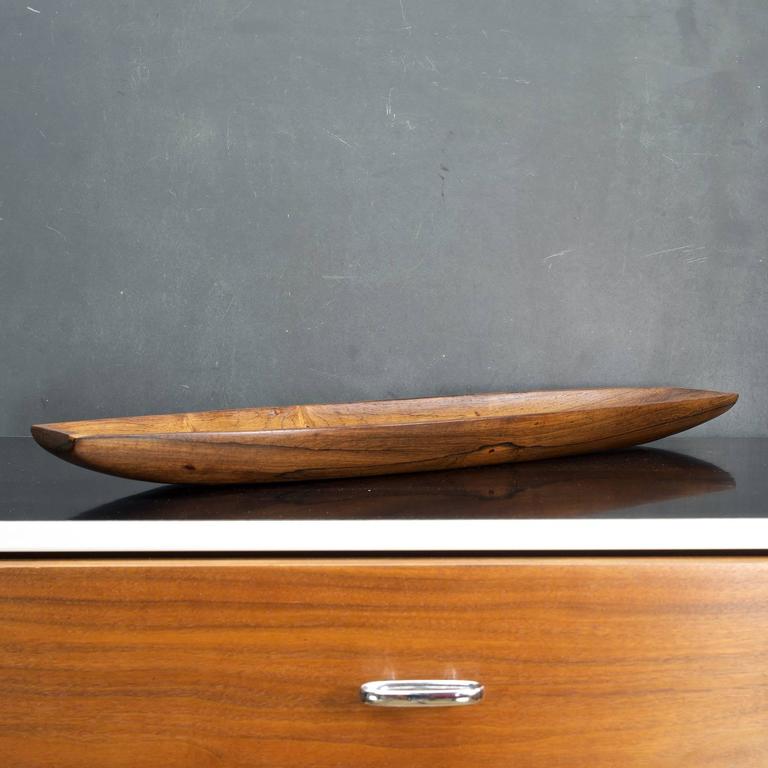 1960s Jean Gillon Brazilian Rosewood Canoe Bowl Centerpiece at 1stDibs