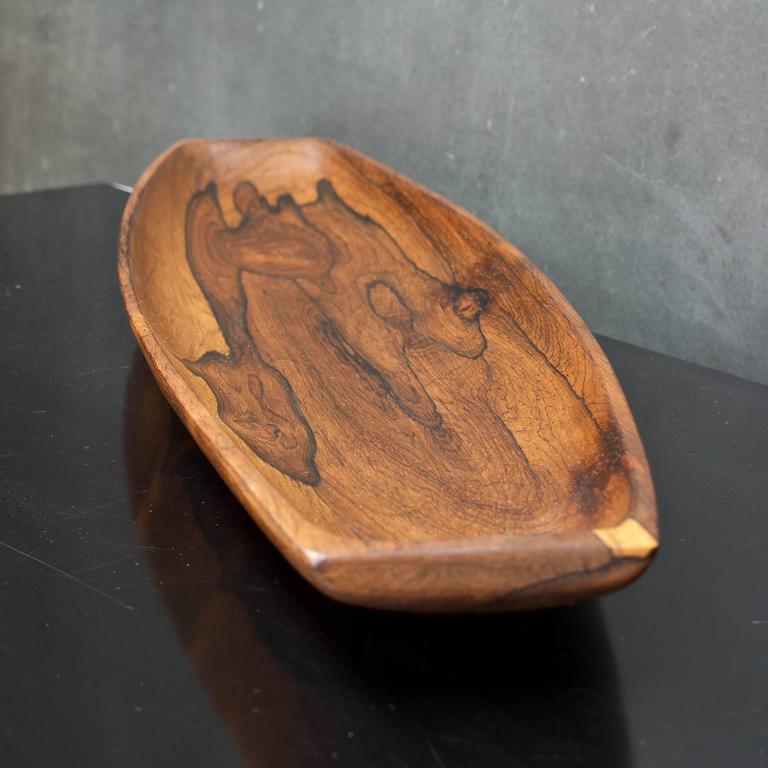 1960s Jean Gillon Brazilian Rosewood Canoe Bowl Centerpiece at 1stDibs
