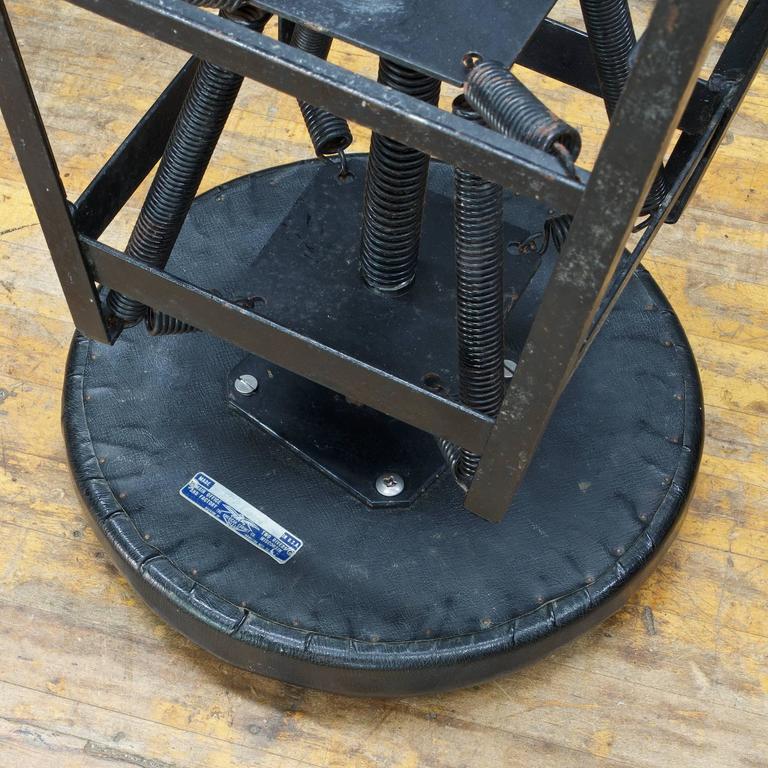Rare Vintage Industrial Architects Black Drafting Spring Stool at 1stDibs
