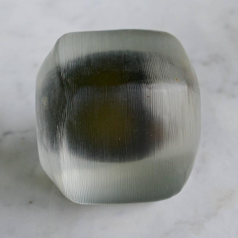 Venini Caliari Inciso Eyeball Cube Paperweight For Sale at 1stDibs