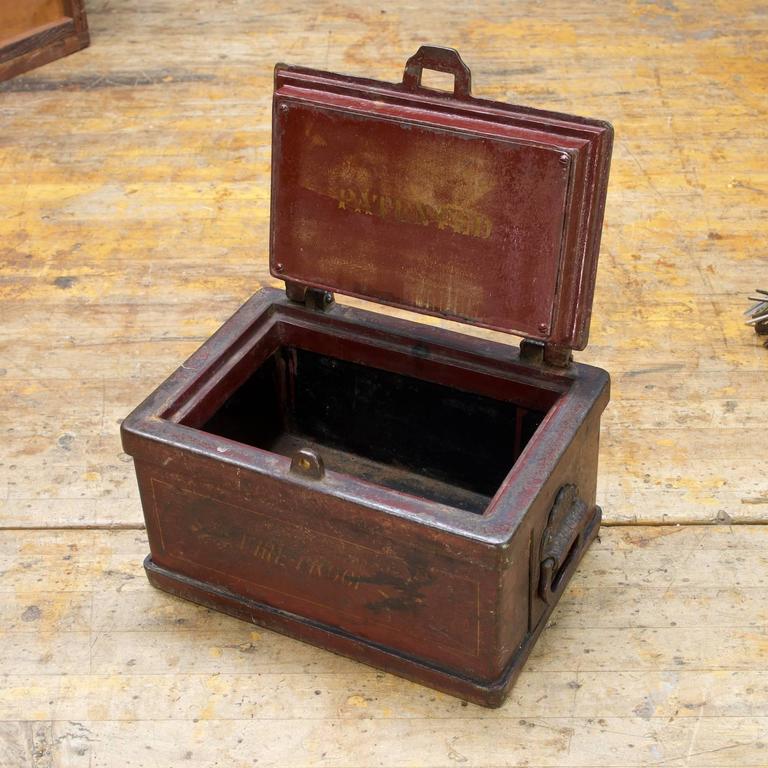 Victorian Cast Iron Patented Fireproof Strongbox Treasure Jewelry Chest ...