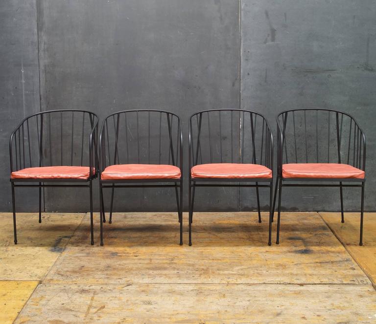 Mid-Century George Nelson for Arbuck Iron Rod Outdoor Set of Four ...