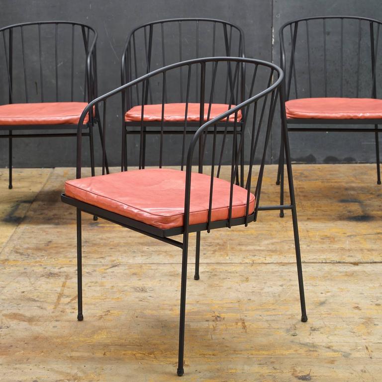 Mid-Century George Nelson for Arbuck Iron Rod Outdoor Set of Four ...