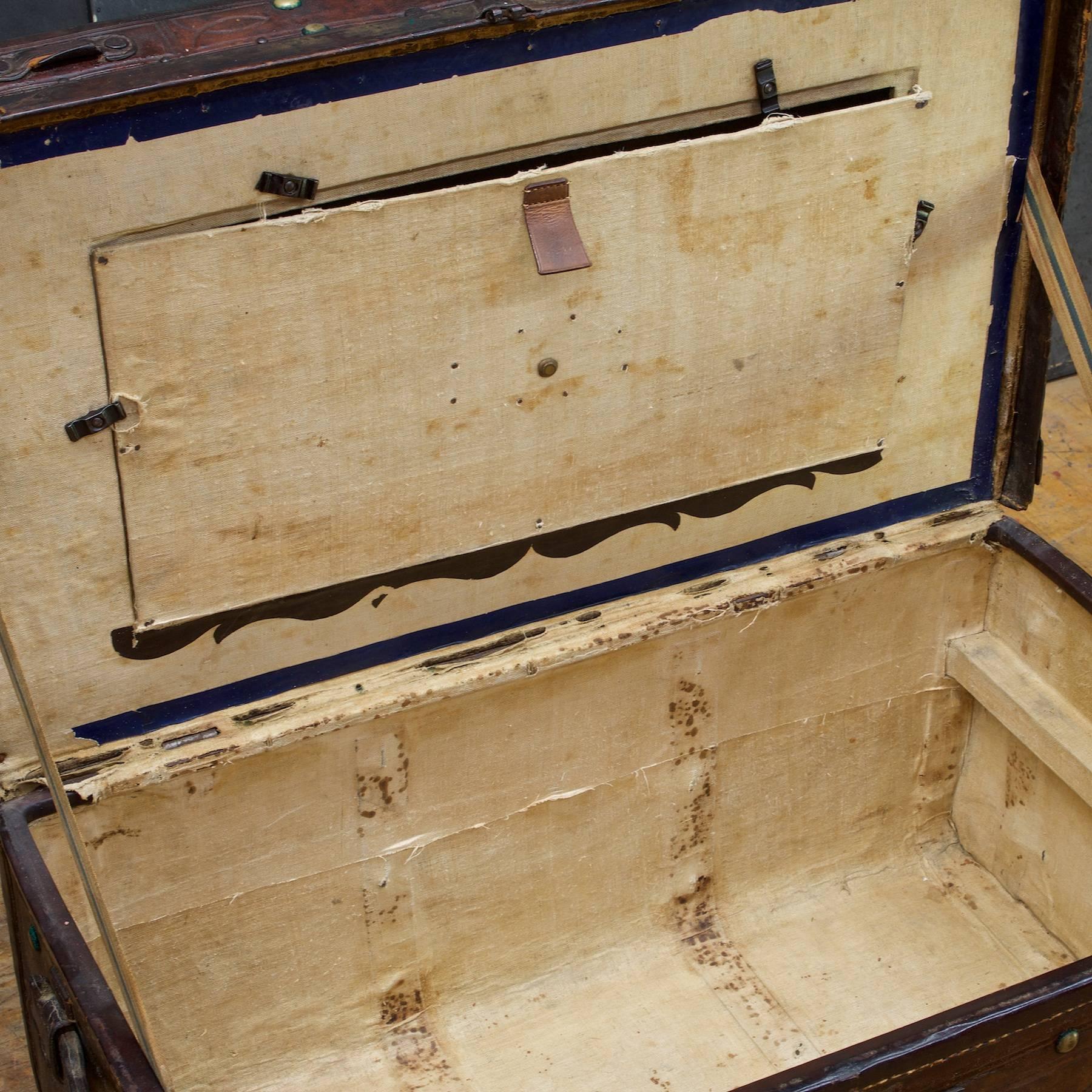 Vintage Ratrod Leather Rumble Box Trunk Steamer Luggage Model T Ford ...