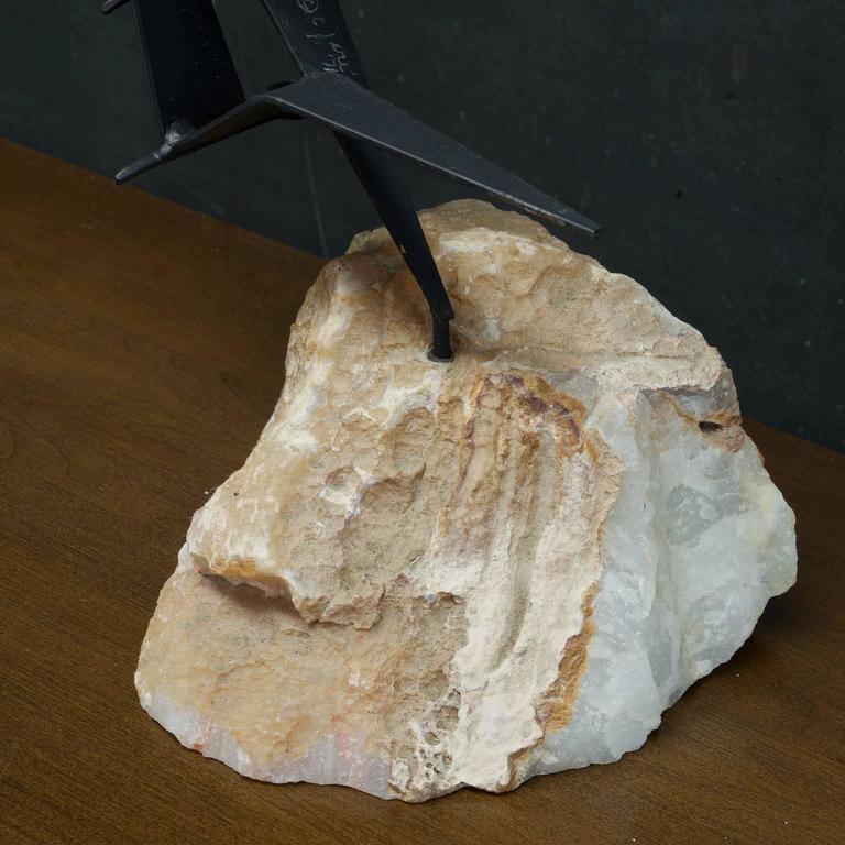 Birds in Flight Kinetic Sculpture on White Onyx Stone by Curtis Jere at ...