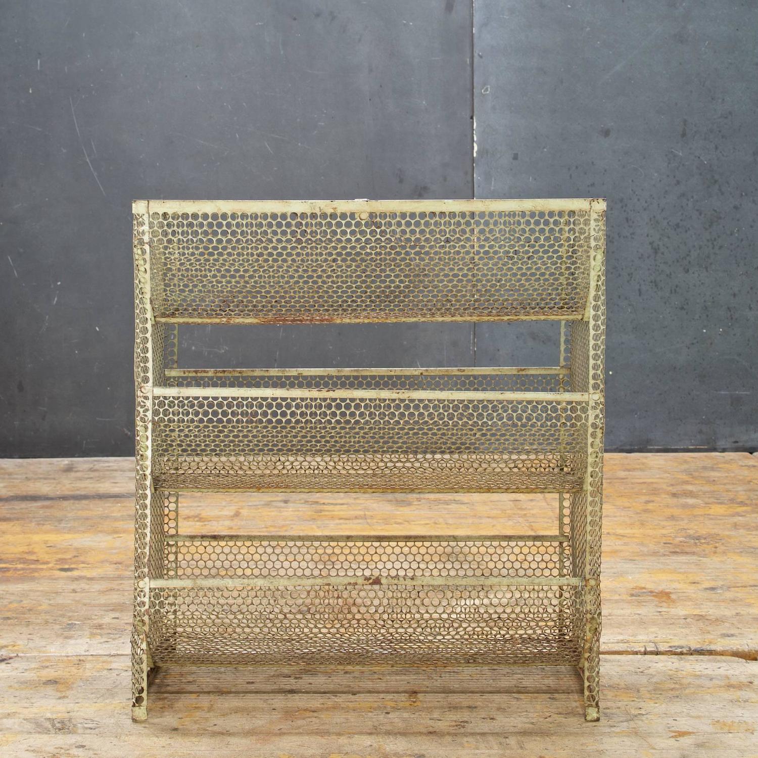 Prouve style Industrial Perforated Metal Display Shelf at 1stdibs