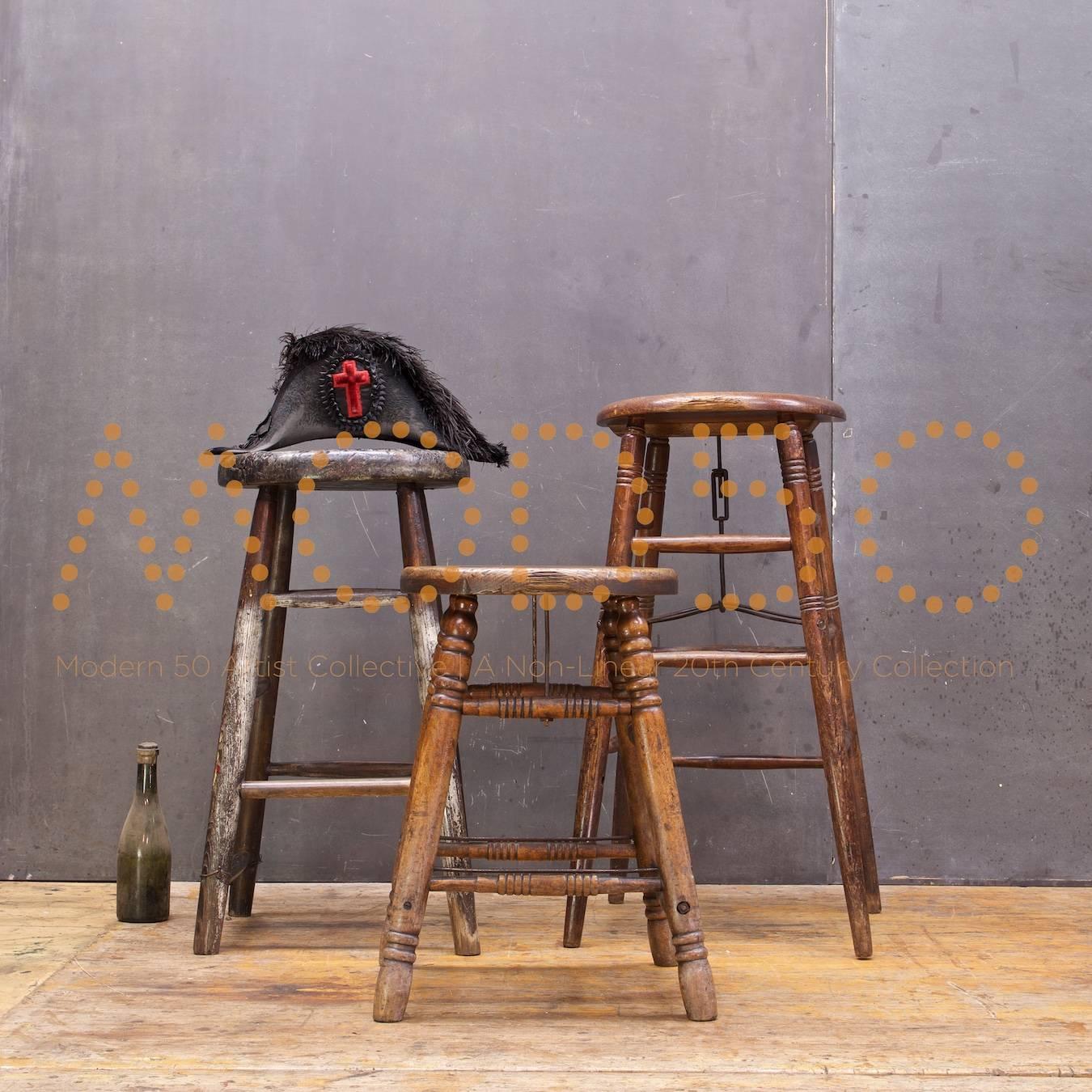 Just Two - Old West Saloon Hardwood Vintage Industrial Stools at ...