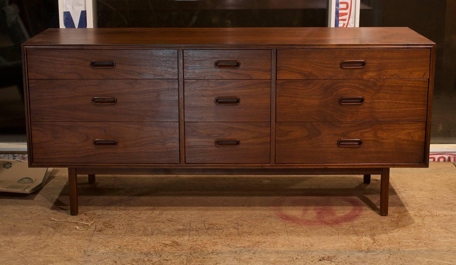 Jack Cartwright / Milo Baughman Founders Dark Walnut Nine-Drawer ...