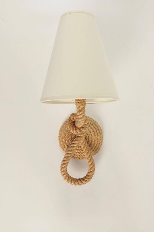 1950s Audoux and Minet Pair of Rope Sconces at 1stDibs | rope sconce light