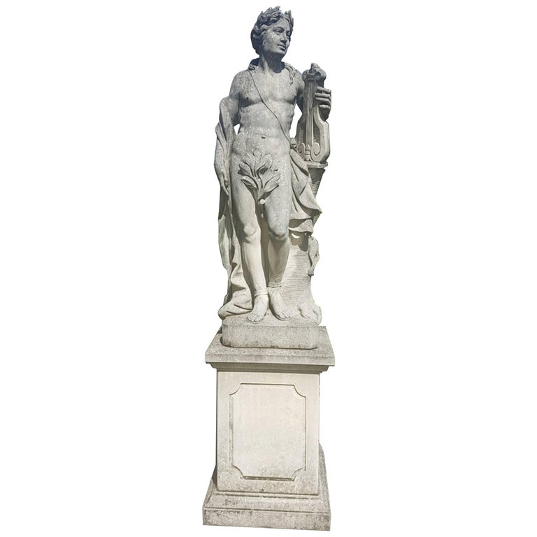 Italian Stone Garden Sculptures of Roman Goddess Aria For Sale at ...