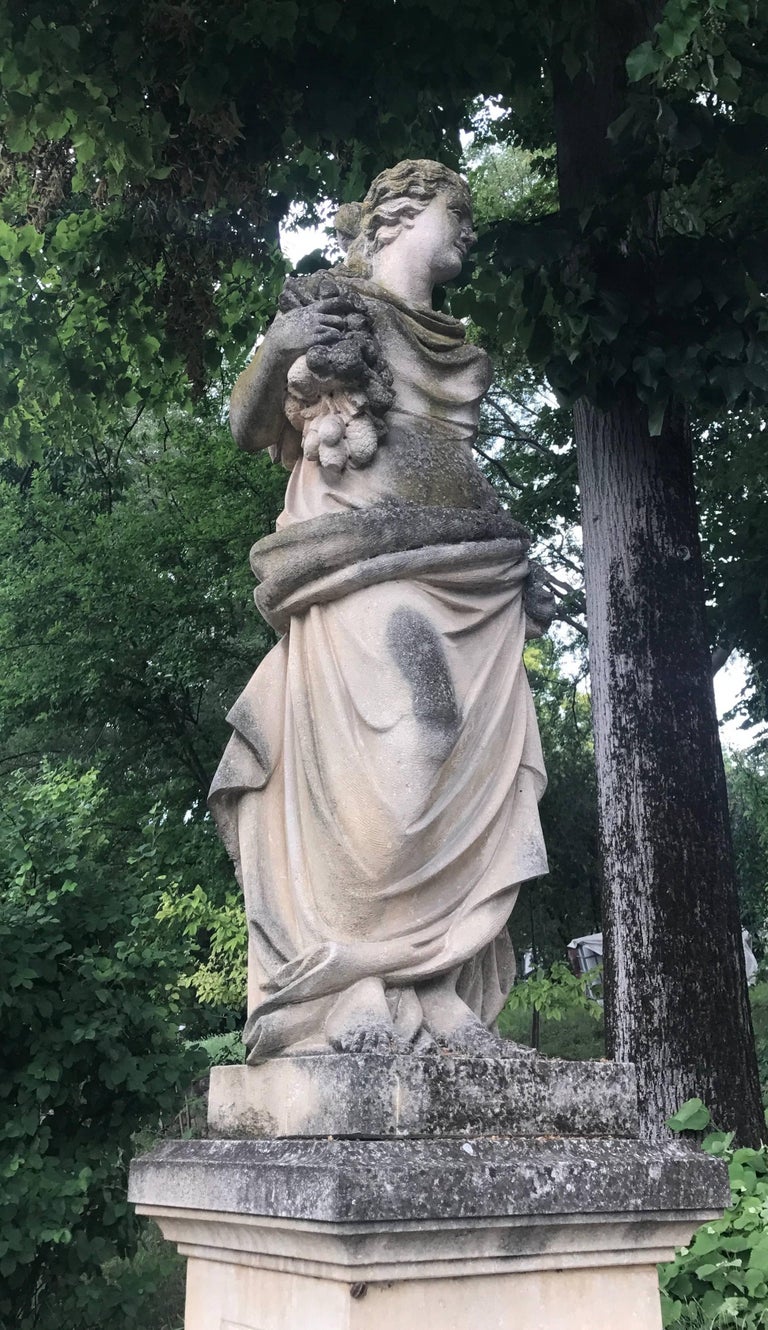 Italian Stone Garden Statues Representing the Four Seasons For Sale at ...